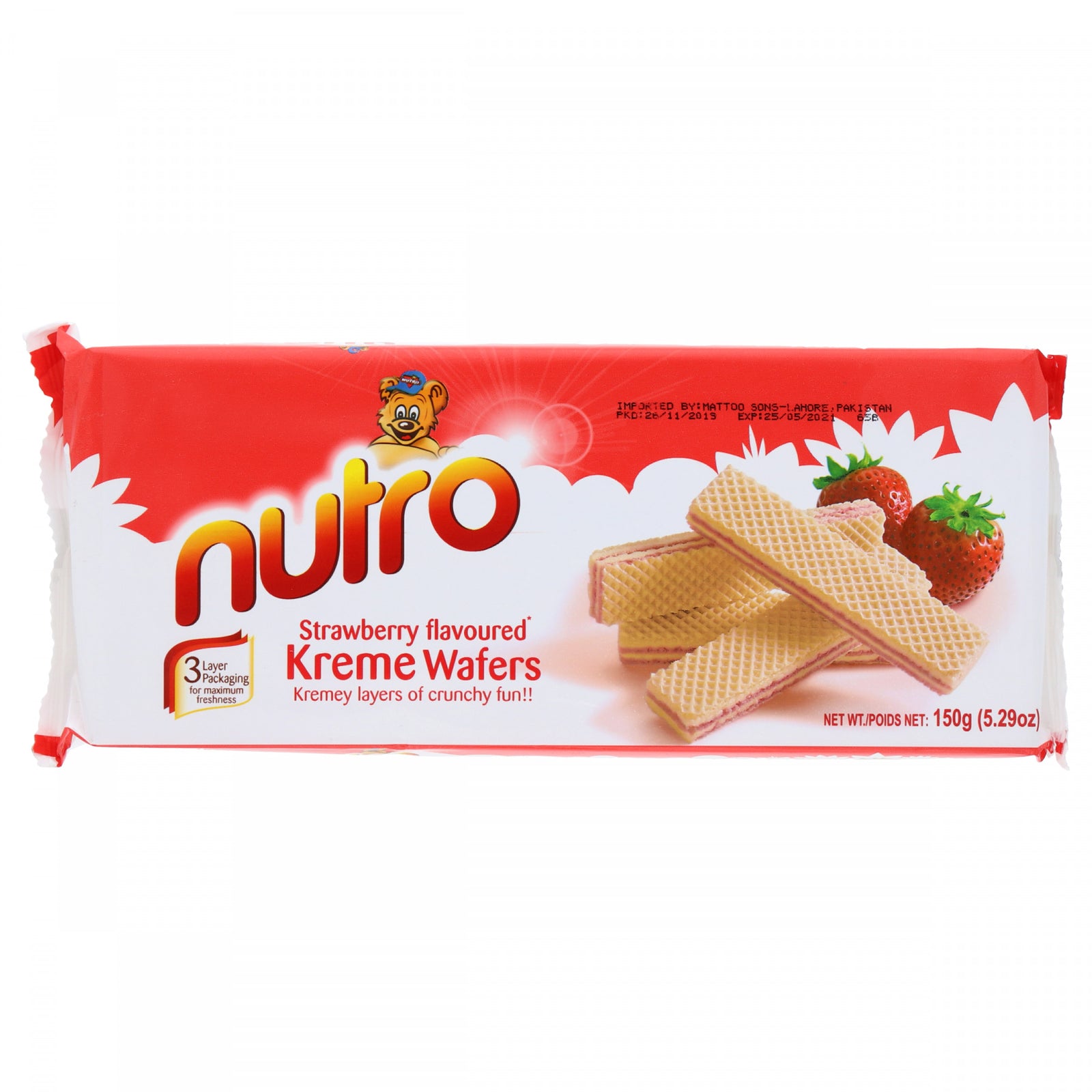 Nutro Strawberry Flavoured Kreme Wafers 150g – HKarim Buksh
