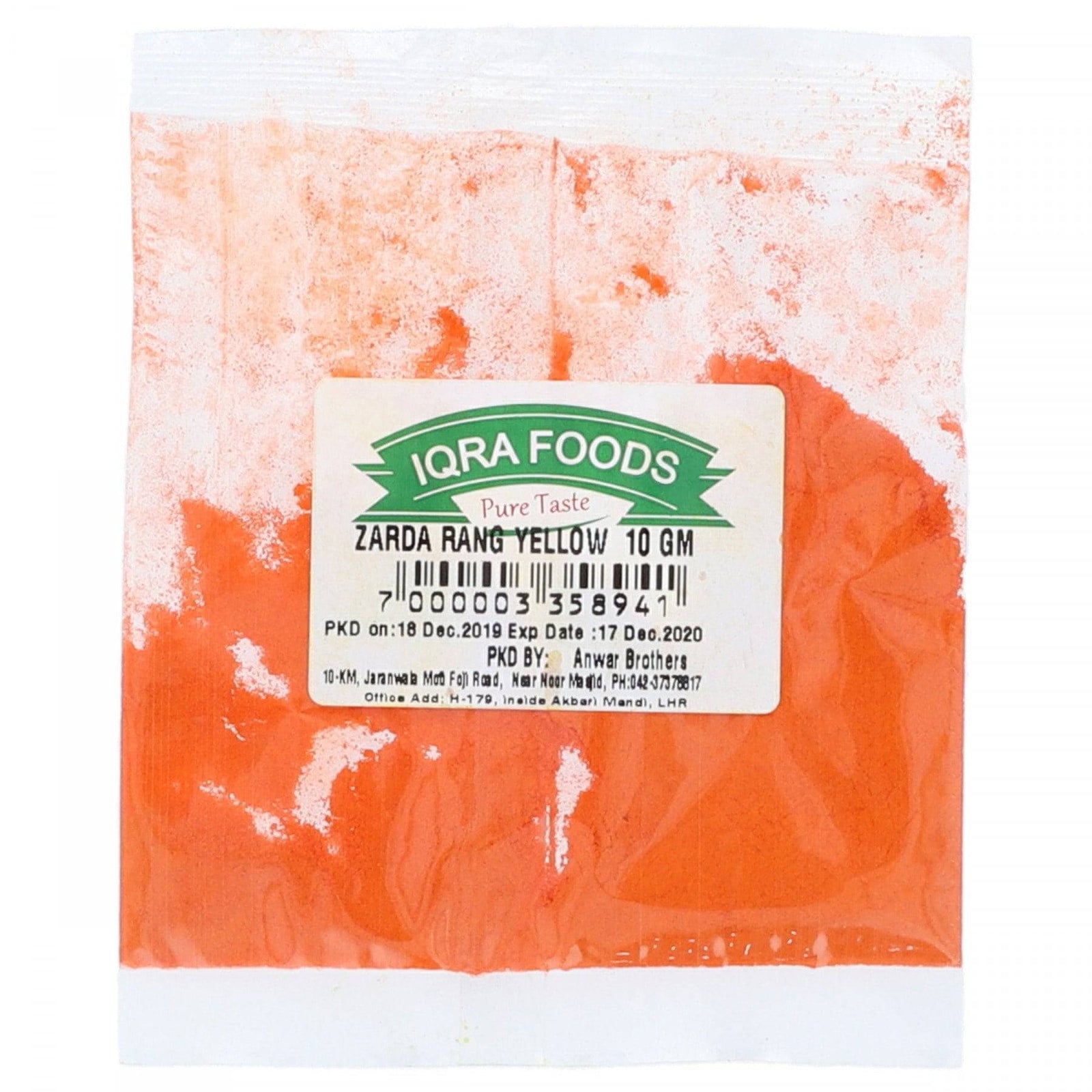 Iqra Foods Zarda Rang Yellow 10g – HKarim Buksh