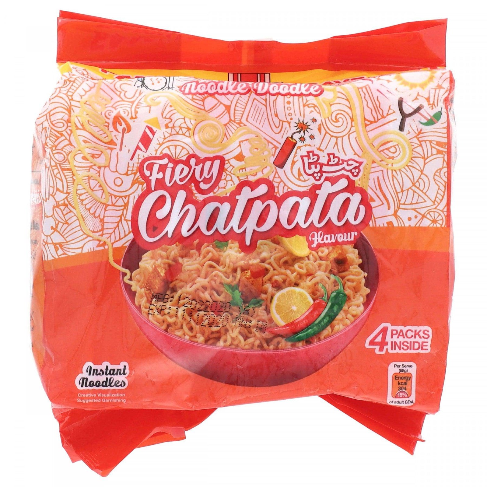 Kolson Noodle Doodle Instant Noodles Fiery Chat Pata 4 Packs – HKarim Buksh