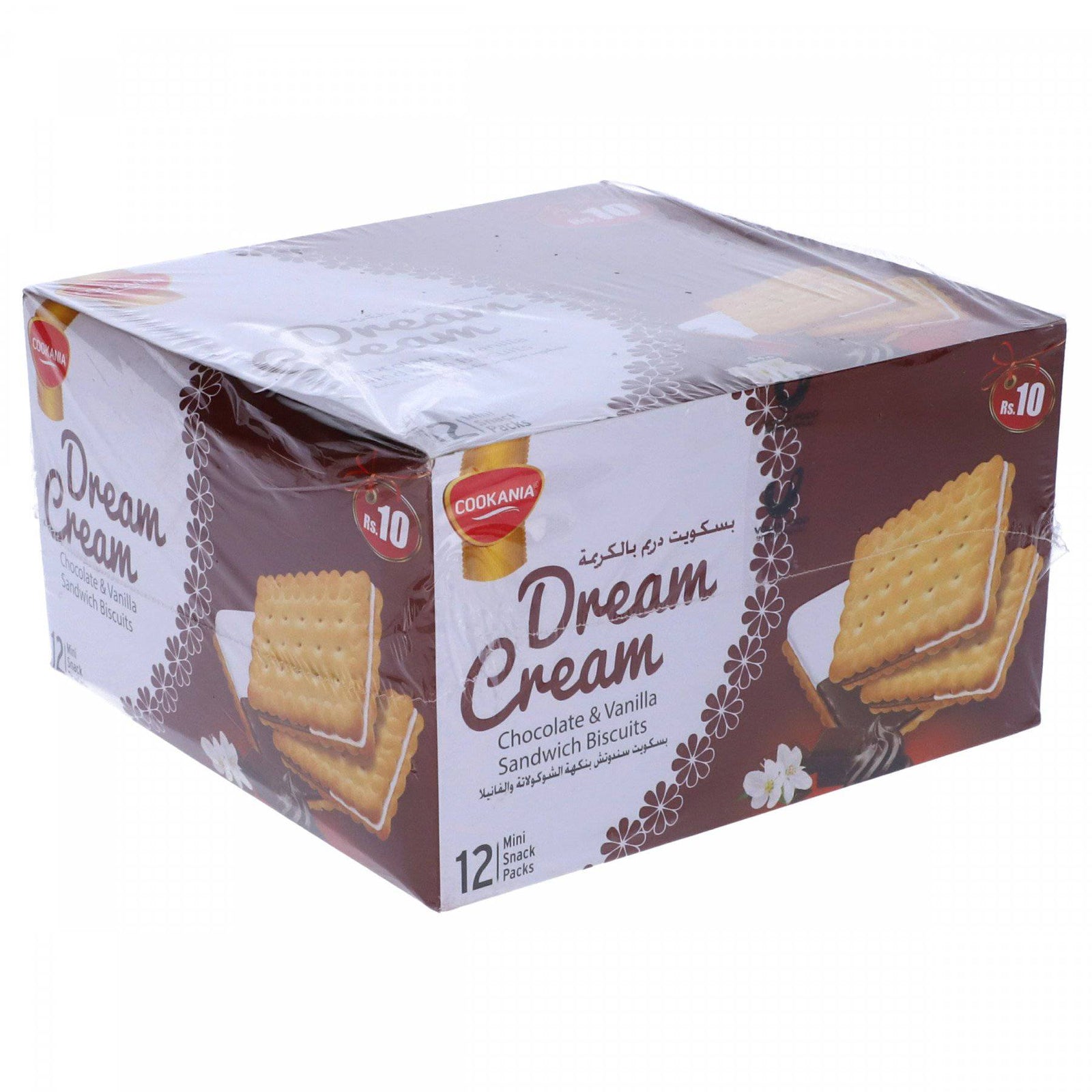 Cookania Dream Cream Chocolate & Vanilla Sandwhich Biscuits 12 Mini Sn ...