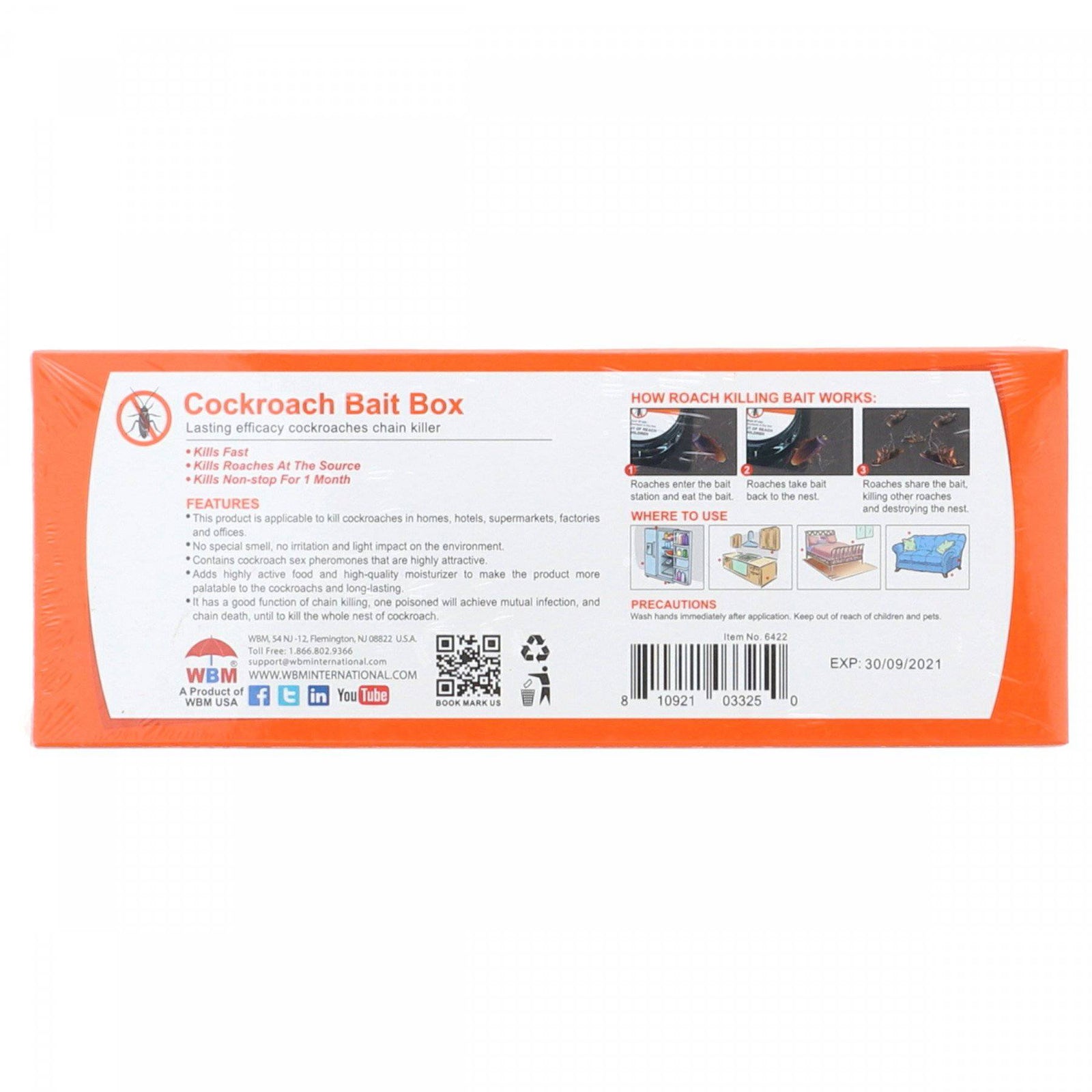 Home Cockroach Bait Box Lasting Efficacy Cockroaches Chain Killer ...